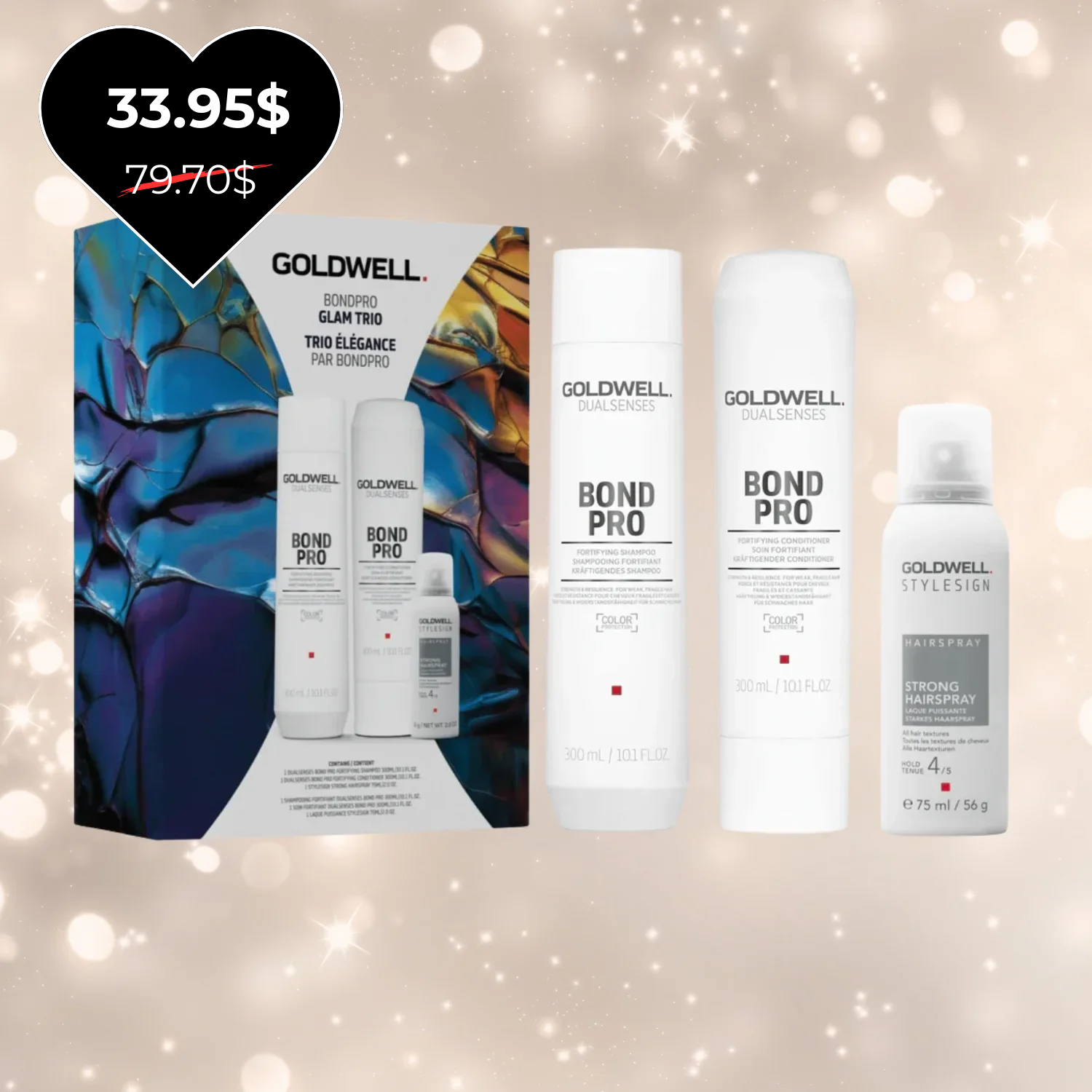 Coffret Bond Pro Goldwell – Soin Intense pour cheveux fragiles – Cachet ...